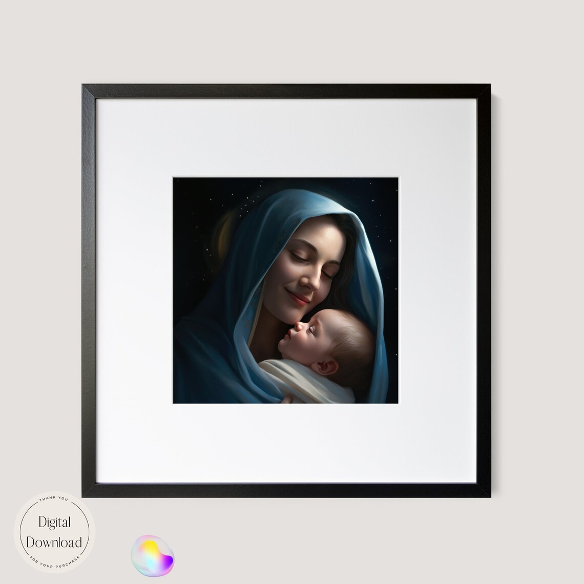Mother Mary and Baby Jesus Printable Art 18 Instant Download the Birth ...