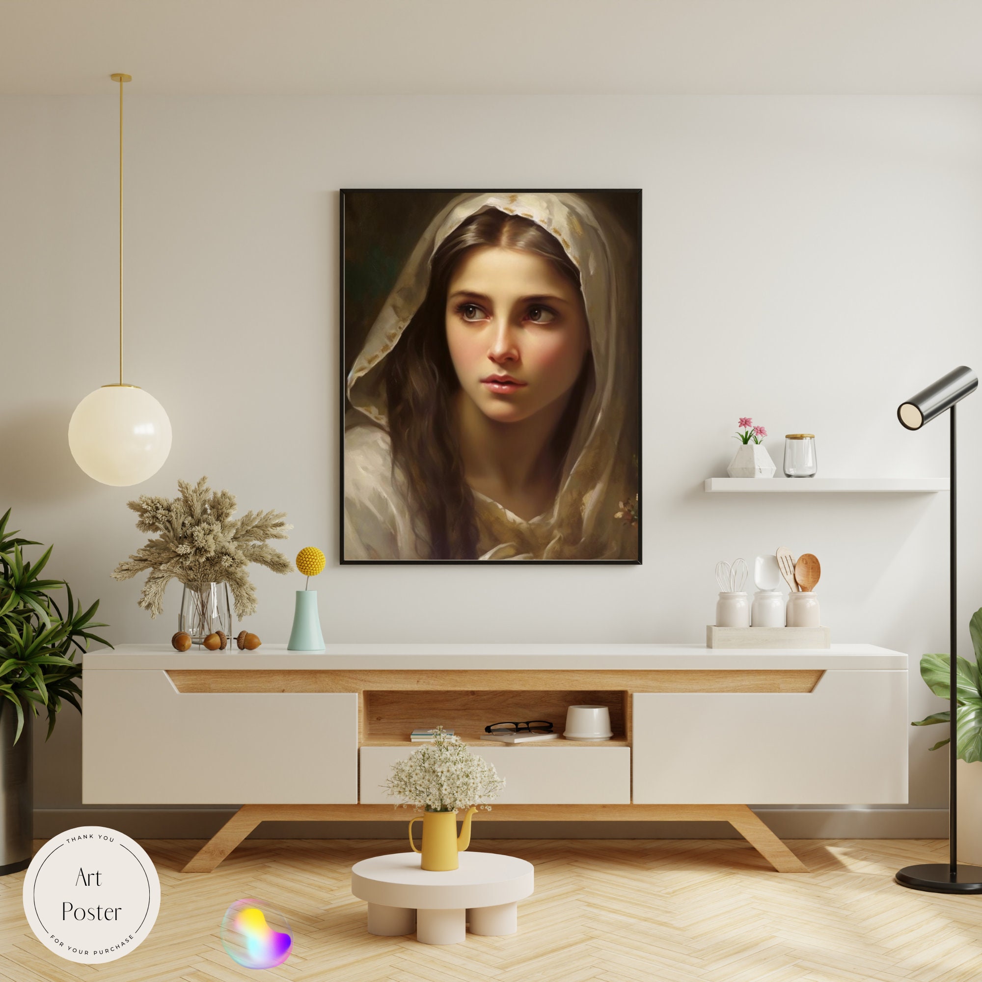 Holy Mother Art Print: A Moving Image of the Virgin Mary, the Epitome of Divine Love, Art Poster ...