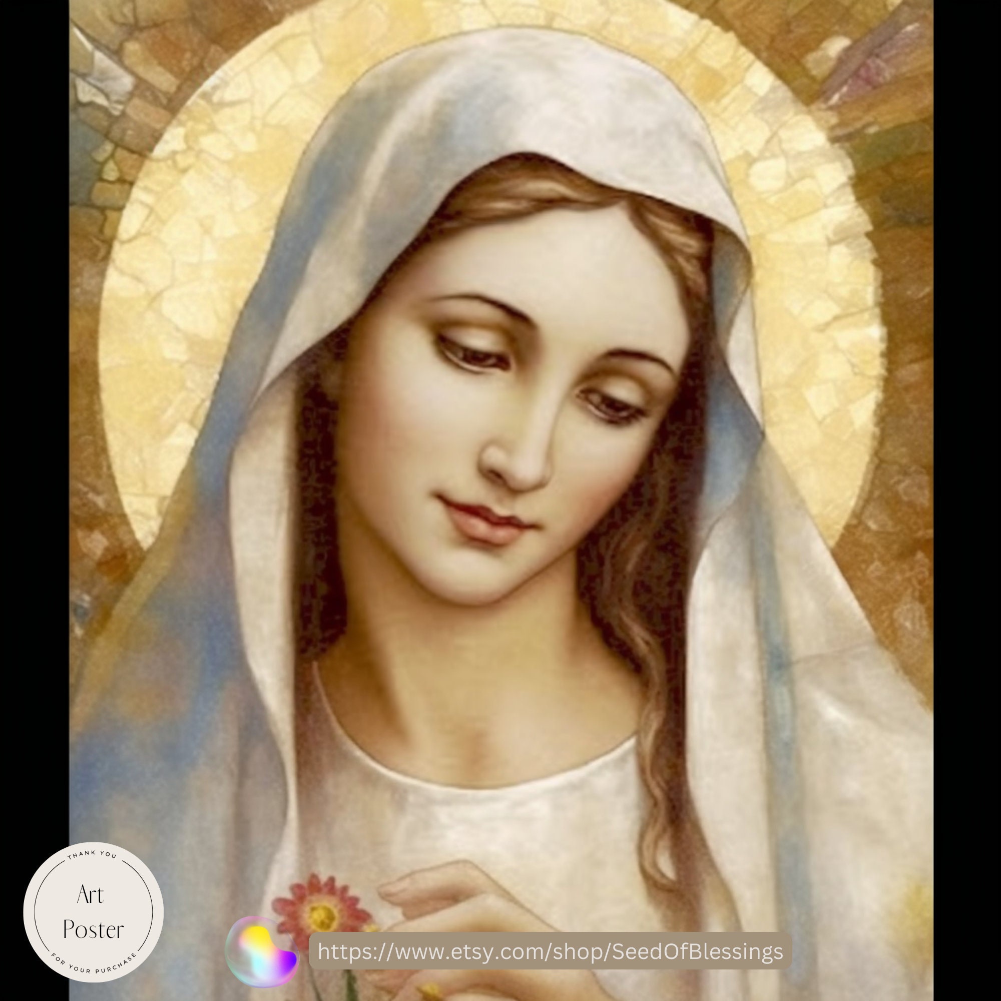 Our Lady of Fatima Portrait Religious Wall Art Catholic - Etsy