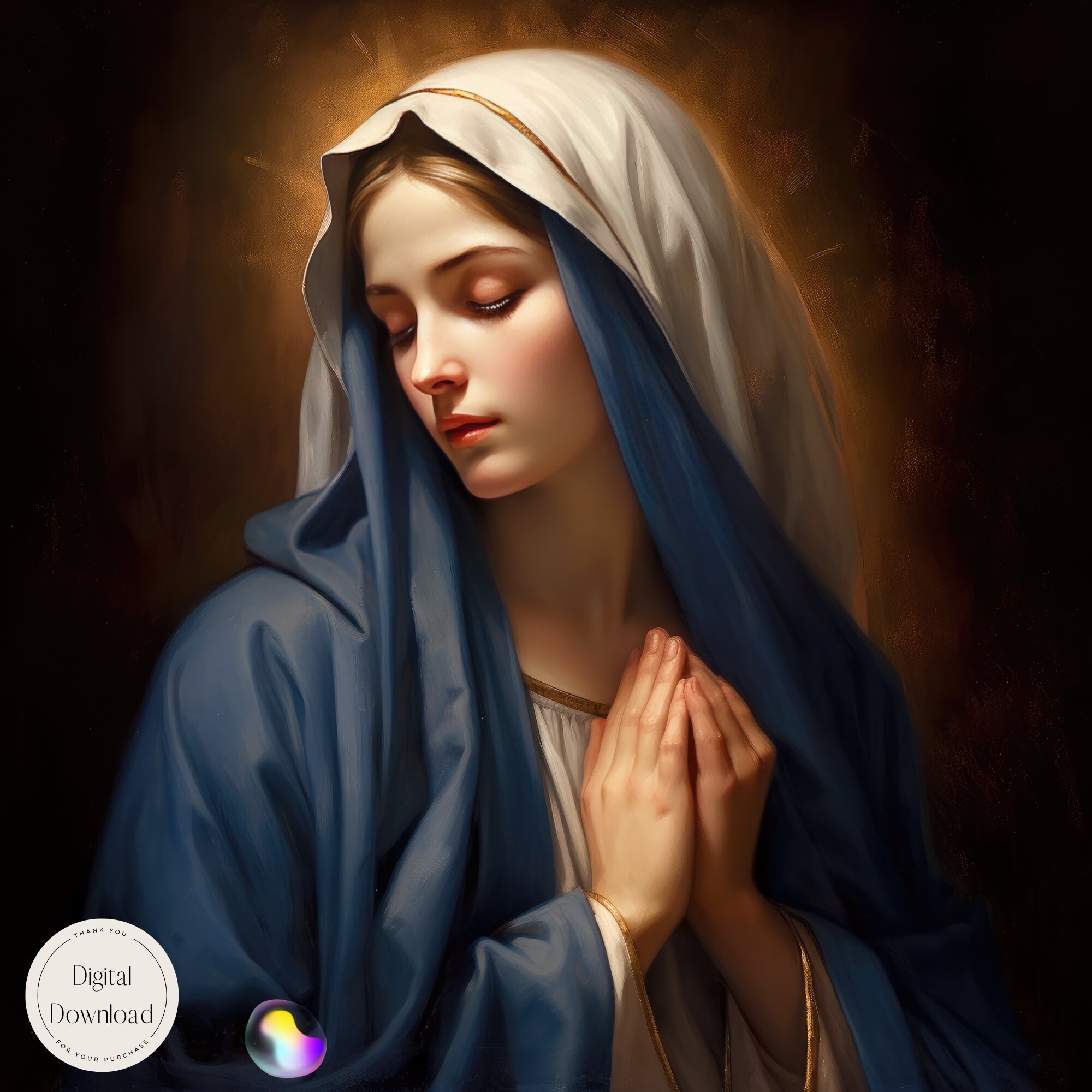 Mother Mary Religious Printable Art 536 Instant Download Virgin Mary of ...