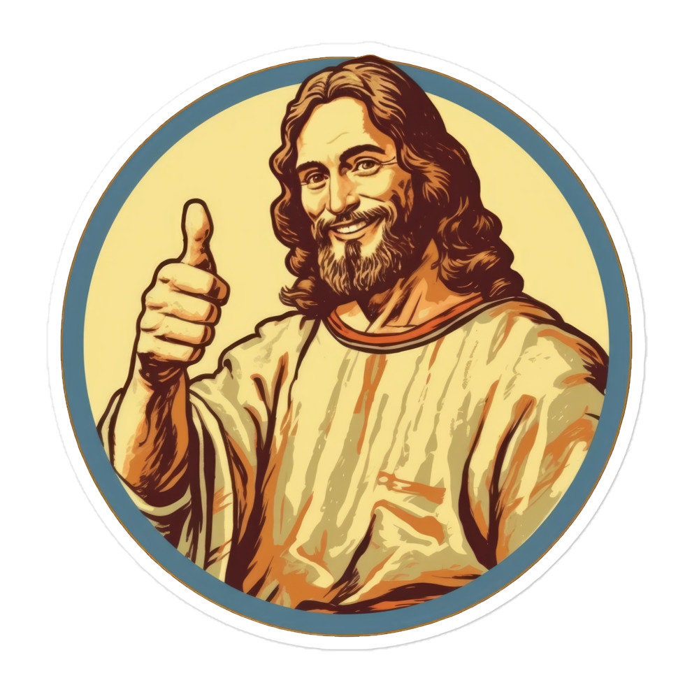 Jesus Giving A Thumb up Sticker Jesus Christ Decal Kiss-cut & Bubble ...