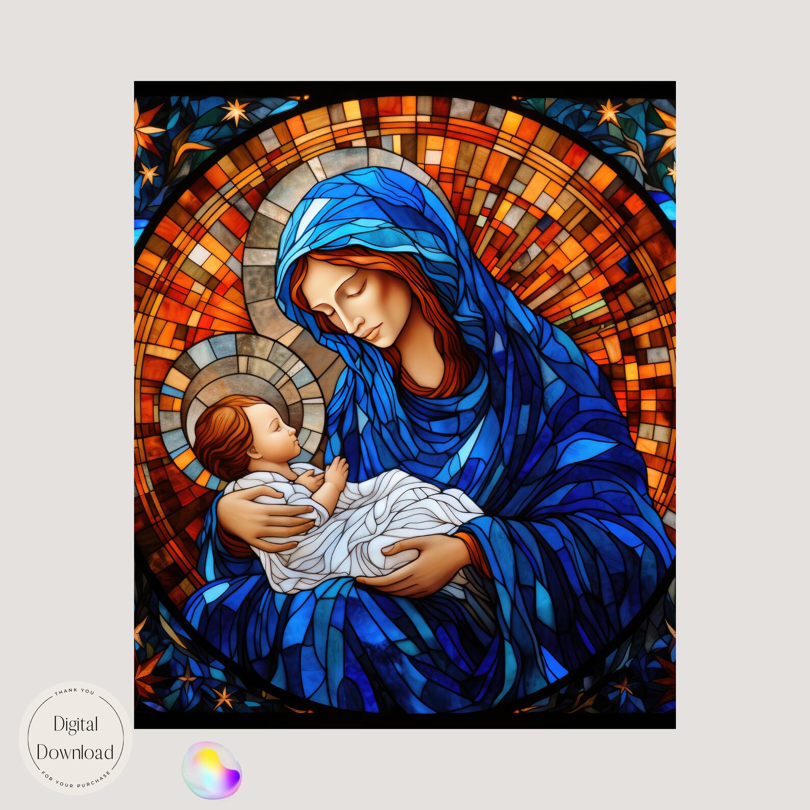 Mother Mary and Baby Jesus Printable Art 83 | Instant Download ...