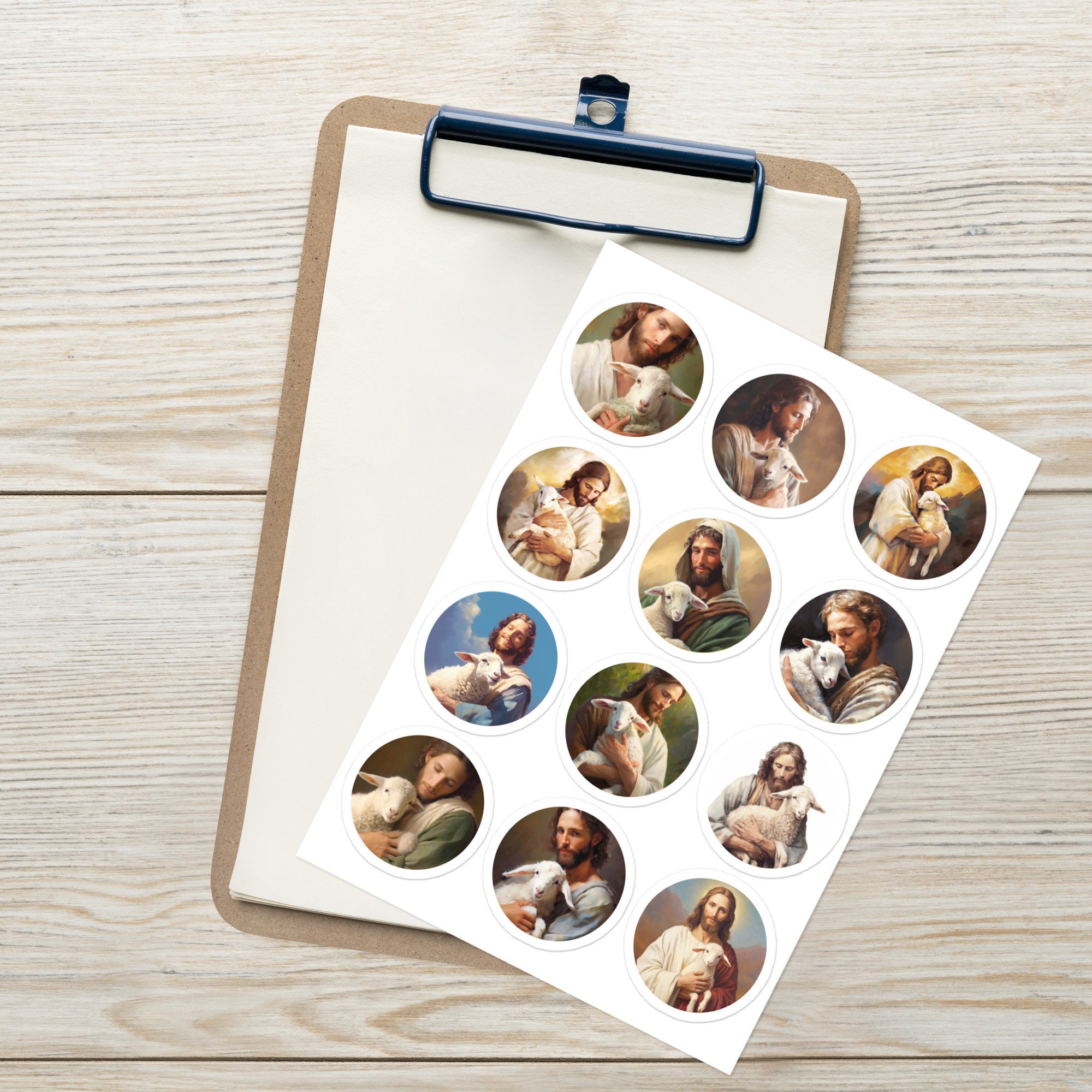 12x Jesus the Sheppard Stickers Jesus Christ Sticker Sheet Circle ...