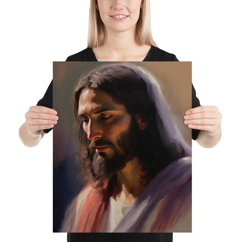 Jesus Christ Portrait Religious Wall Art Christian Decor Catholic Gift ...