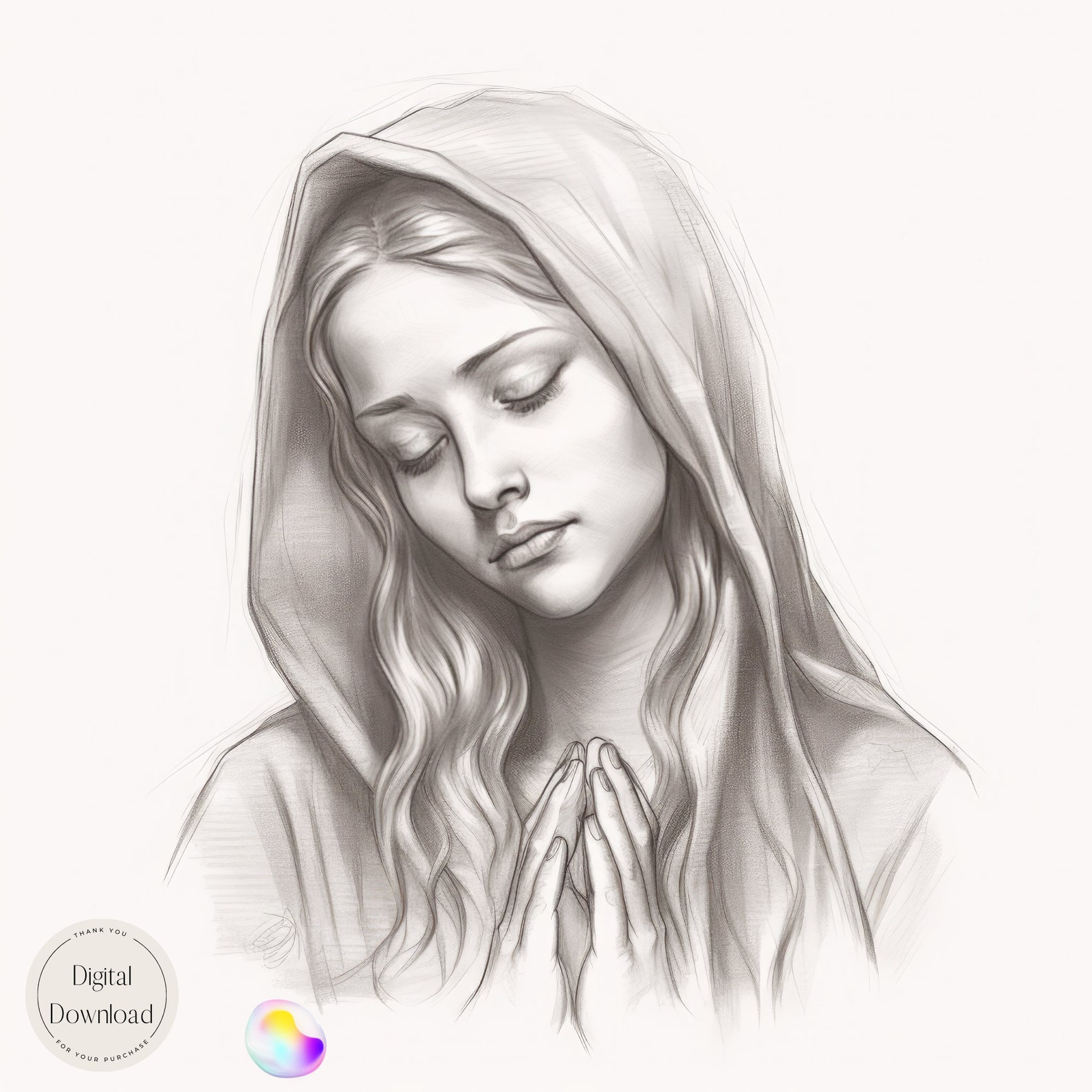 Elegant Virgin Mary Devotion Decor | Mother Mary Religious Printable ...