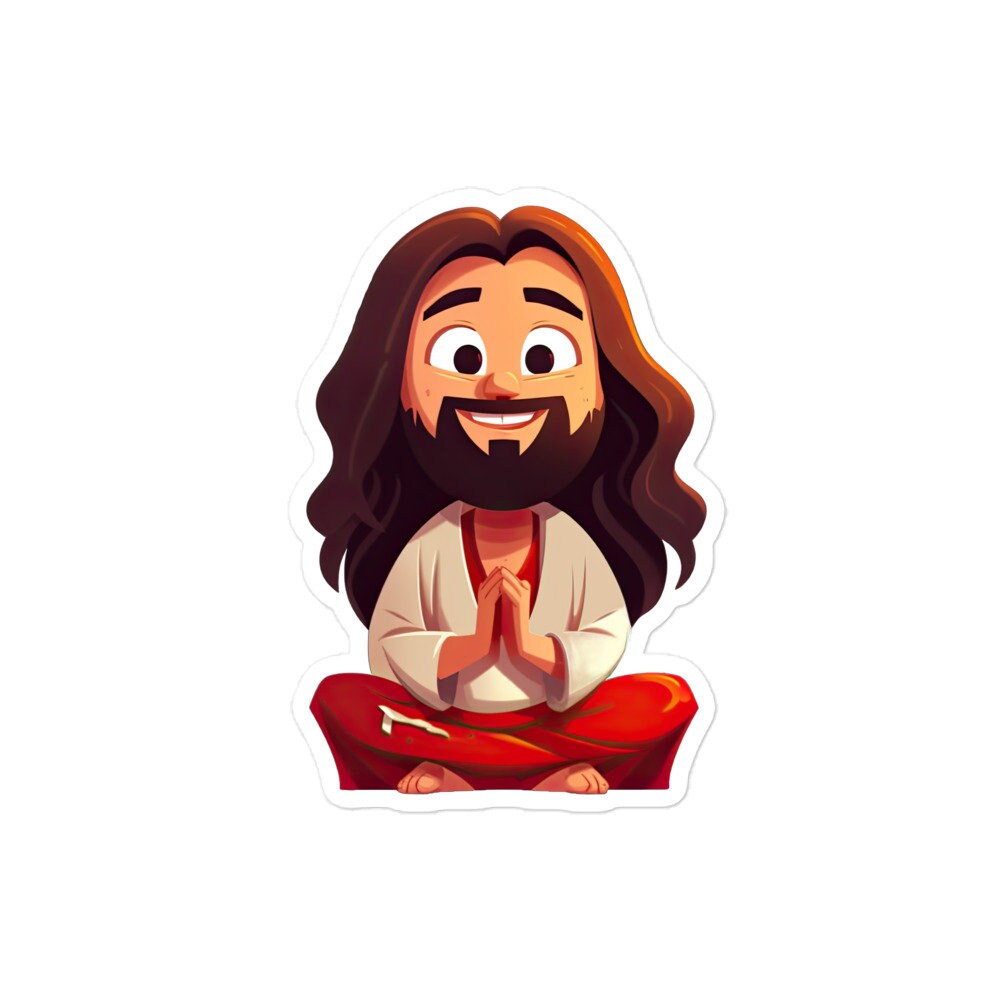 Cute Jesus, Chibi Jesus, Cartoon Jesus Sticker Kiss-cut & Bubble-free ...