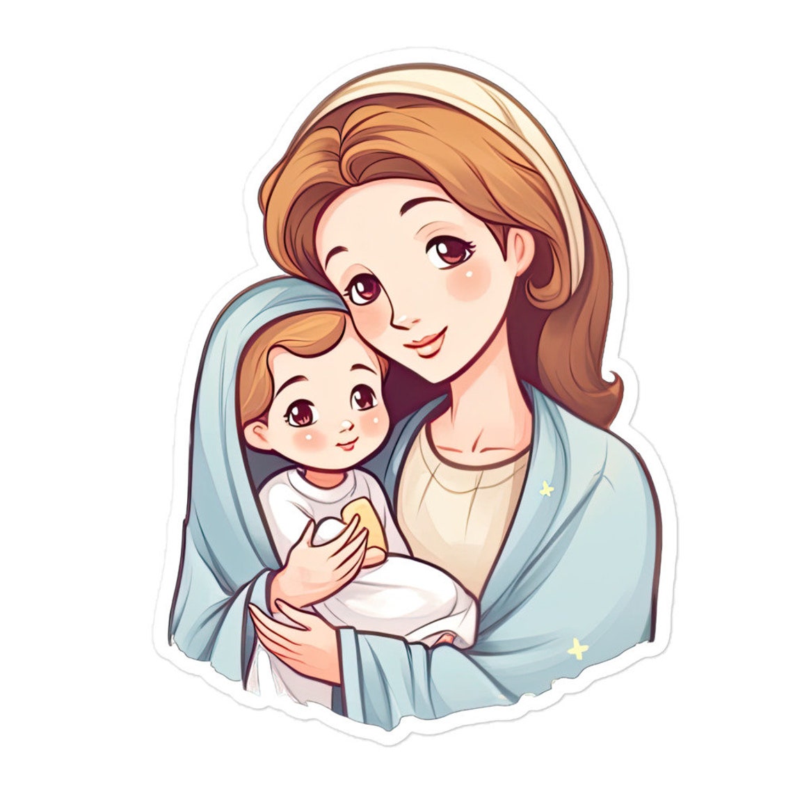 Blessed Mother Mary and Baby Jesus Decal Kiss-cut & Bubble-free ...