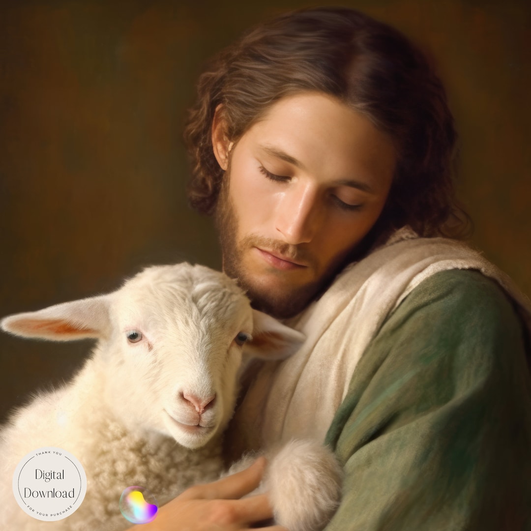 Jesus Christ & the Lamb Religious Printable Art 79 | Instant Download ...