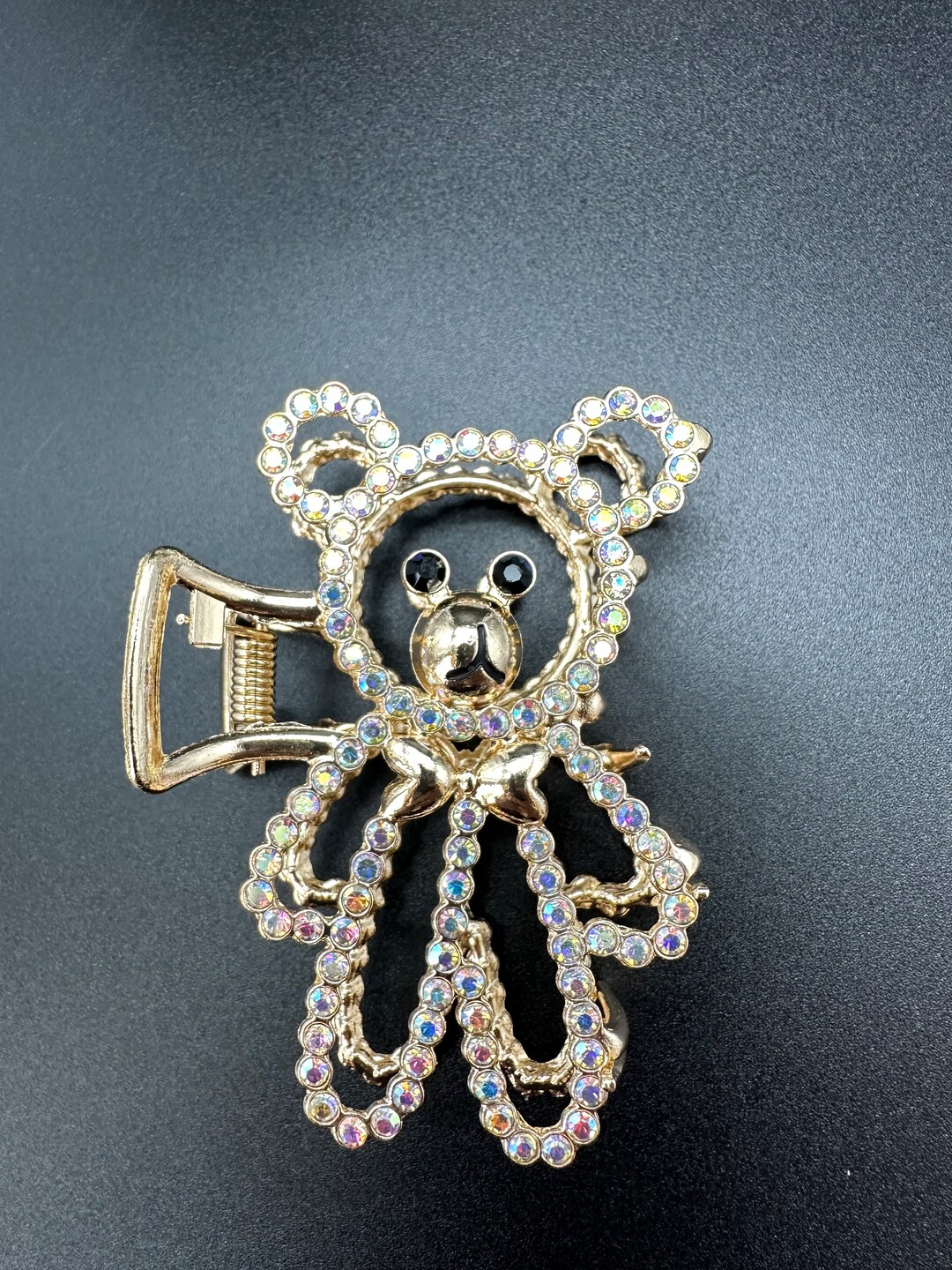 Kirks Folly Twinkling Teddy Hair Clip goldtone - Etsy