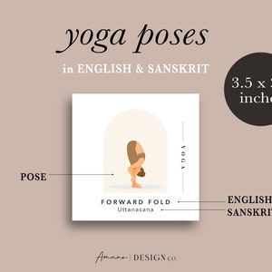 Yoga Pose Flashcards BUNDLE | 120 Cards - Sets 1 and 2 | English ...