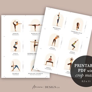 Yoga Pose Flashcards BUNDLE 120 Cards Sets 1 and 2 - Etsy