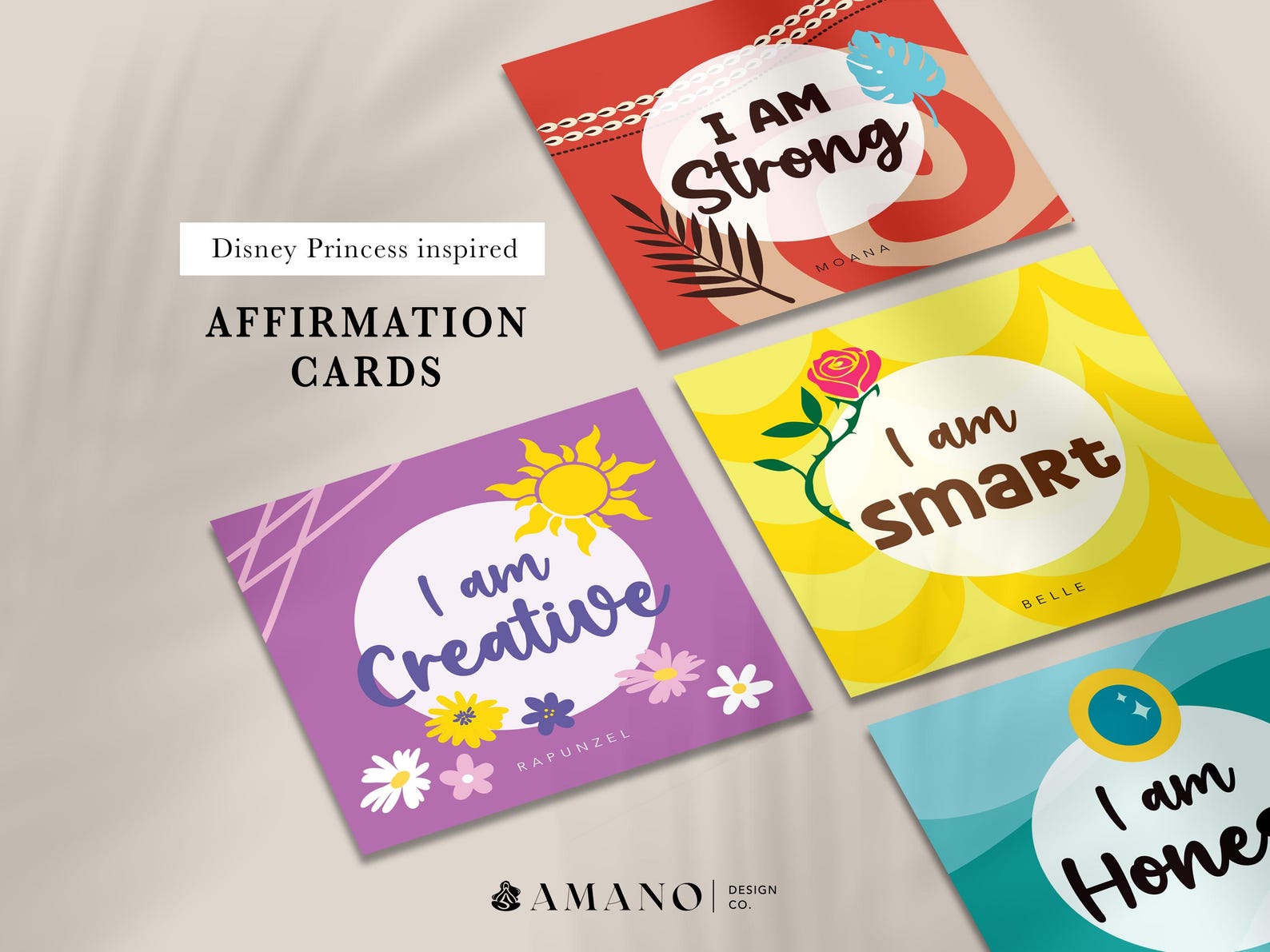 20 Disney Princess Inspired Affirmation Cards for Kids | Printable ...