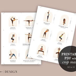 Yoga Pose Flashcards BUNDLE 120 Cards Sets 1 and 2 - Etsy