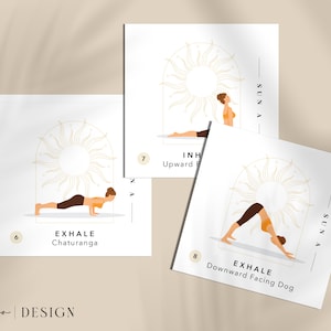 Yoga Sun Salutation A - Surya Namaskar | Printable/digital PDF 3.5x3.5 ...