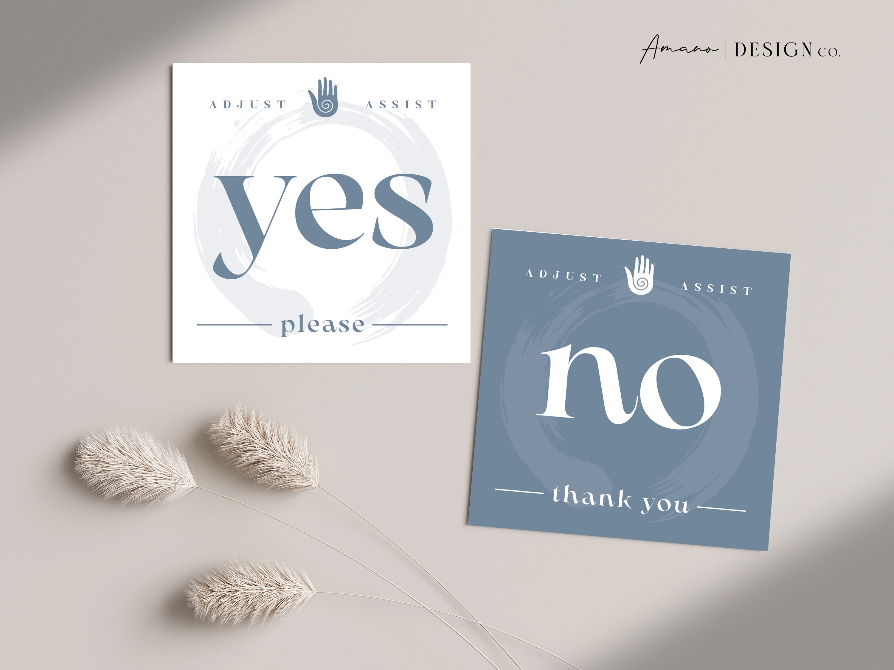 Yoga Hands on Assists Consent Cards | YES NO | Blue | Printable/digital ...