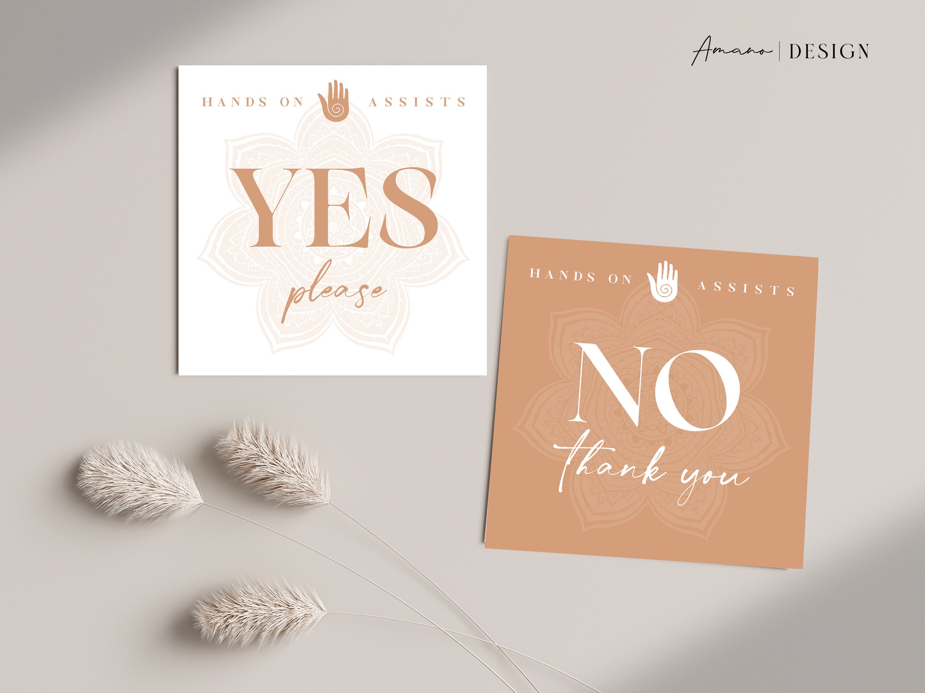 Yoga Hands on Assists Consent Cards | YES NO | Orange | Printable ...