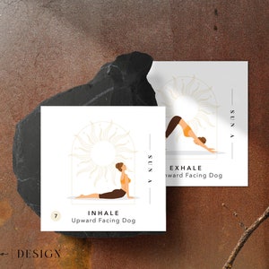 Yoga Sun Salutation A - Surya Namaskar | Printable/digital PDF 3.5x3.5 ...