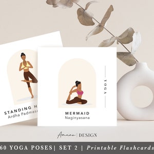 Yoga Pose Flashcards BUNDLE 120 Cards Sets 1 and 2 - Etsy