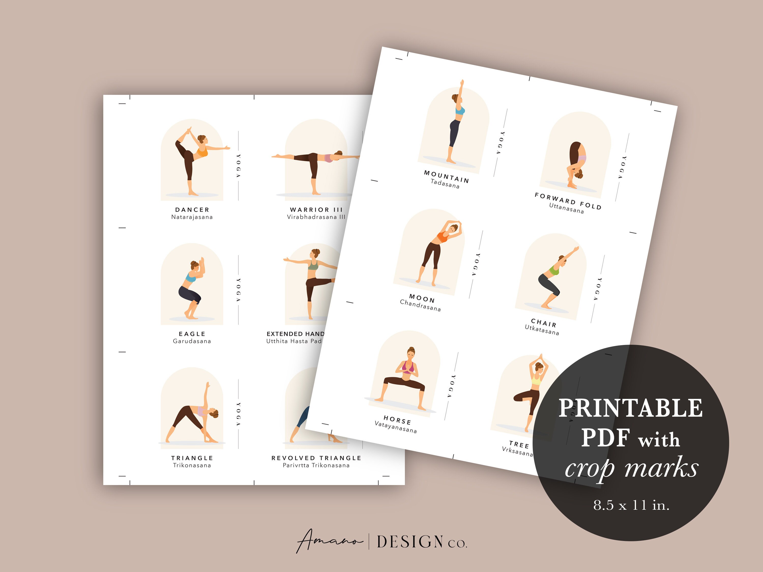 Yoga Pose Flashcards BUNDLE 120 Cards Sets 1 and 2 - Etsy