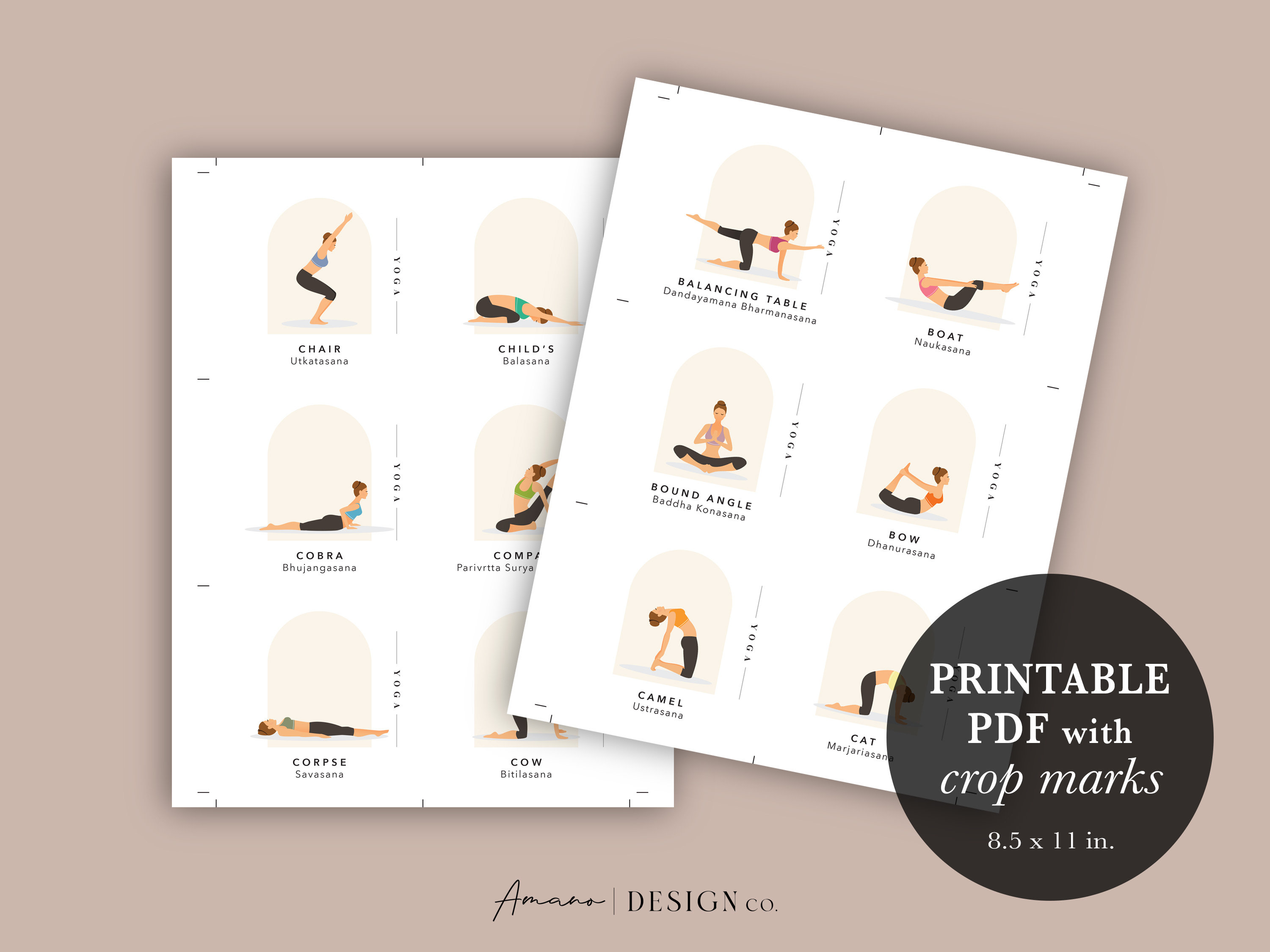 Yoga Pose Flashcards BUNDLE | 120 Cards - Sets 1 and 2 | English ...