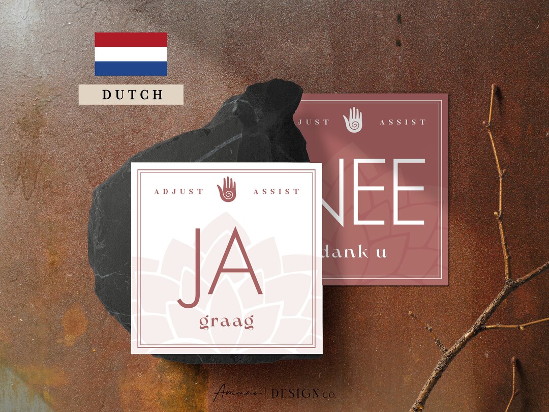 Dutch Yoga Hands on Assists Consent Cards | YES NO | Burgundy ...