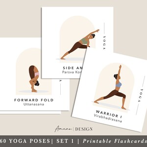 Yoga Pose Flashcards BUNDLE 120 Cards Sets 1 and 2 - Etsy