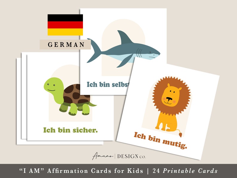 24 "i Am" Affirmation Cards for Kids | 24 "ich Bin" Affirmationskarten ...