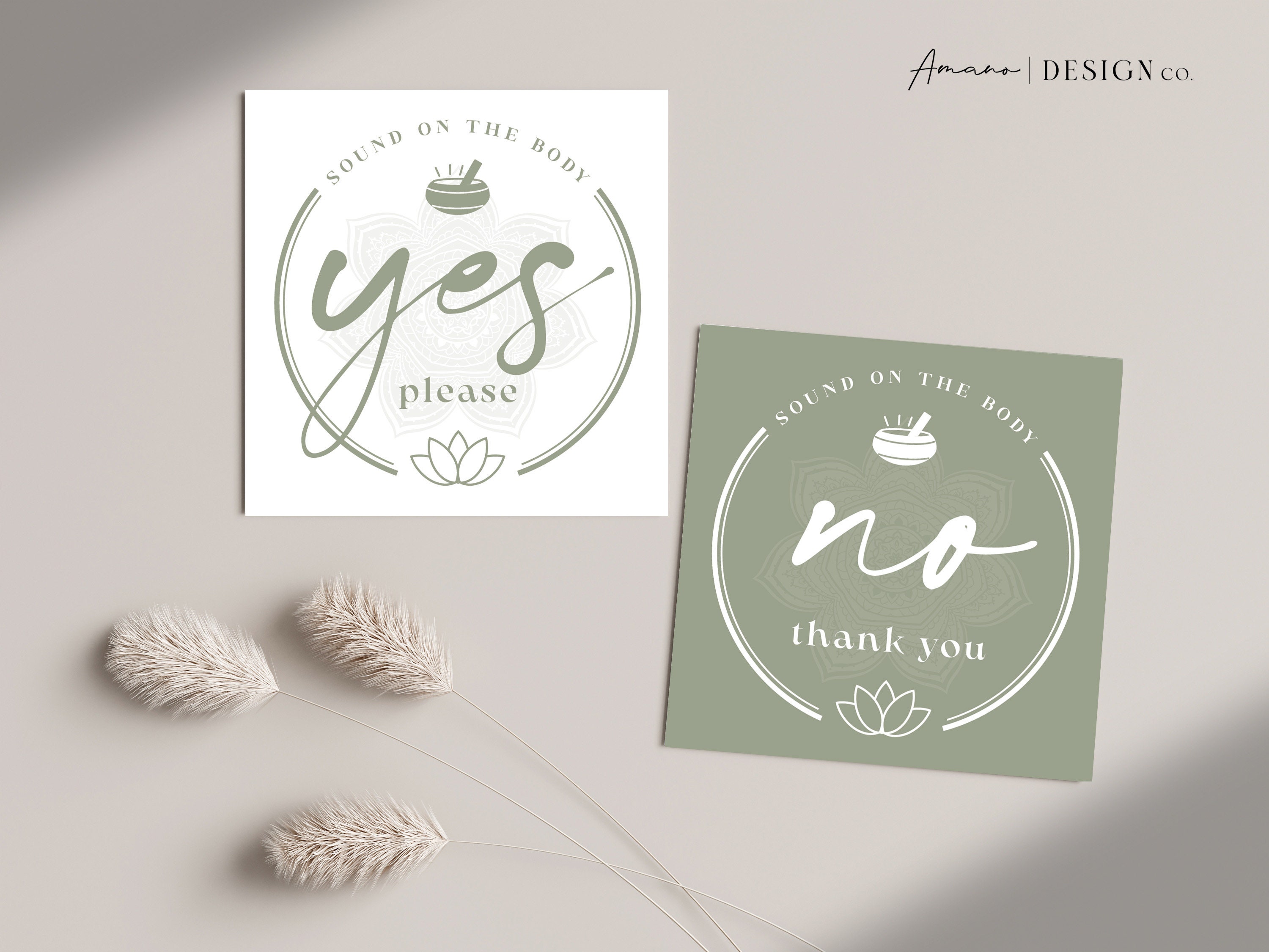 Yoga Sound on Body Consent Cards | YES NO | for Sound Healing | Green ...