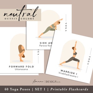 Yoga Pose Flashcards BUNDLE | 120 Cards - Sets 1 and 2 | English ...