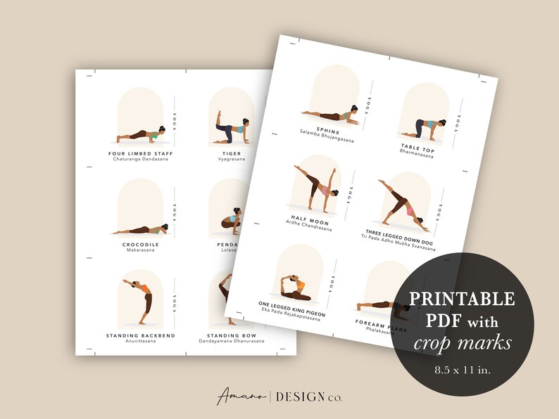 SET 2 Yoga Pose Flashcards | 60 MORE Cards | English & Sanskrit ...