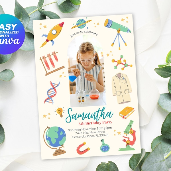 Science Museum Birthday Invitation - Etsy