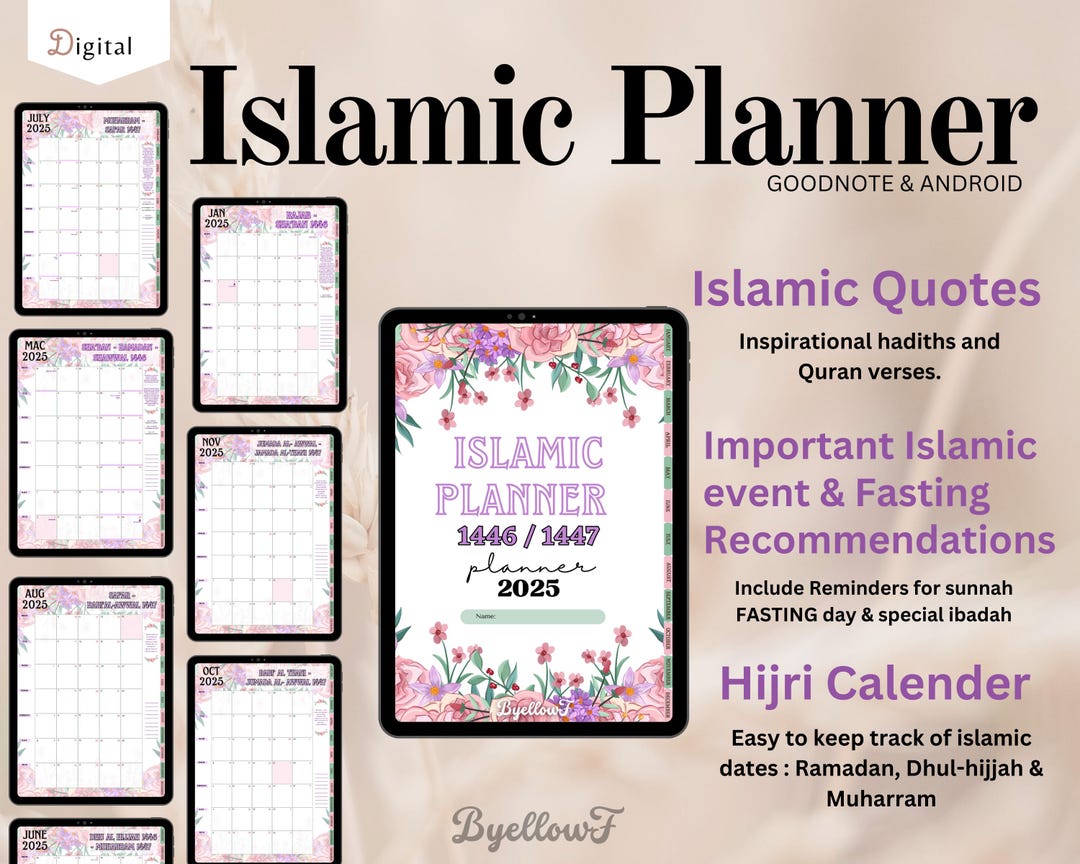 Women Islamic Planner 2025 I Digital Islamic Planner I Islamic Time ...
