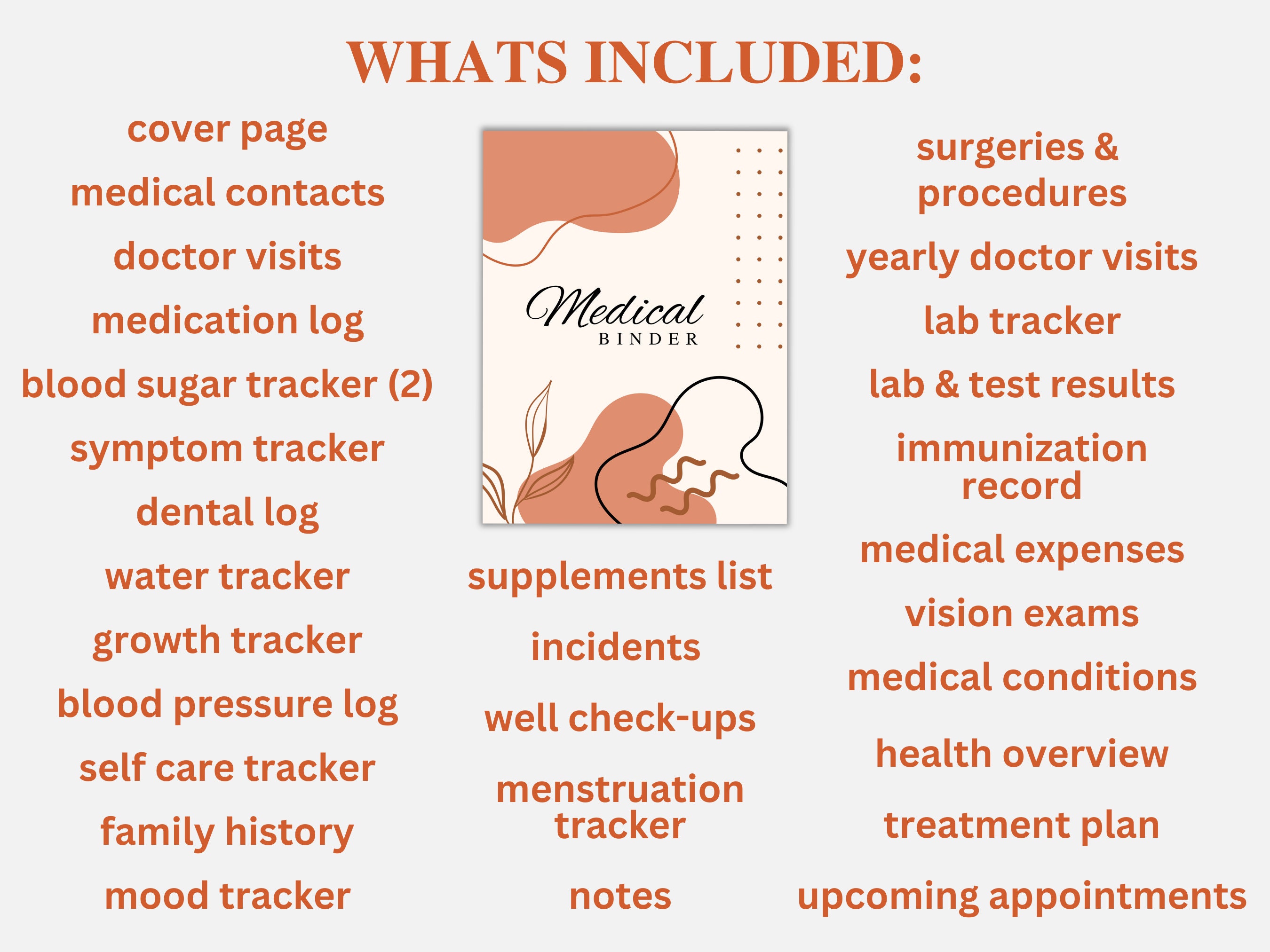 Medical Binder, Medical Planner, Health Binder, Health Planner, Medical ...