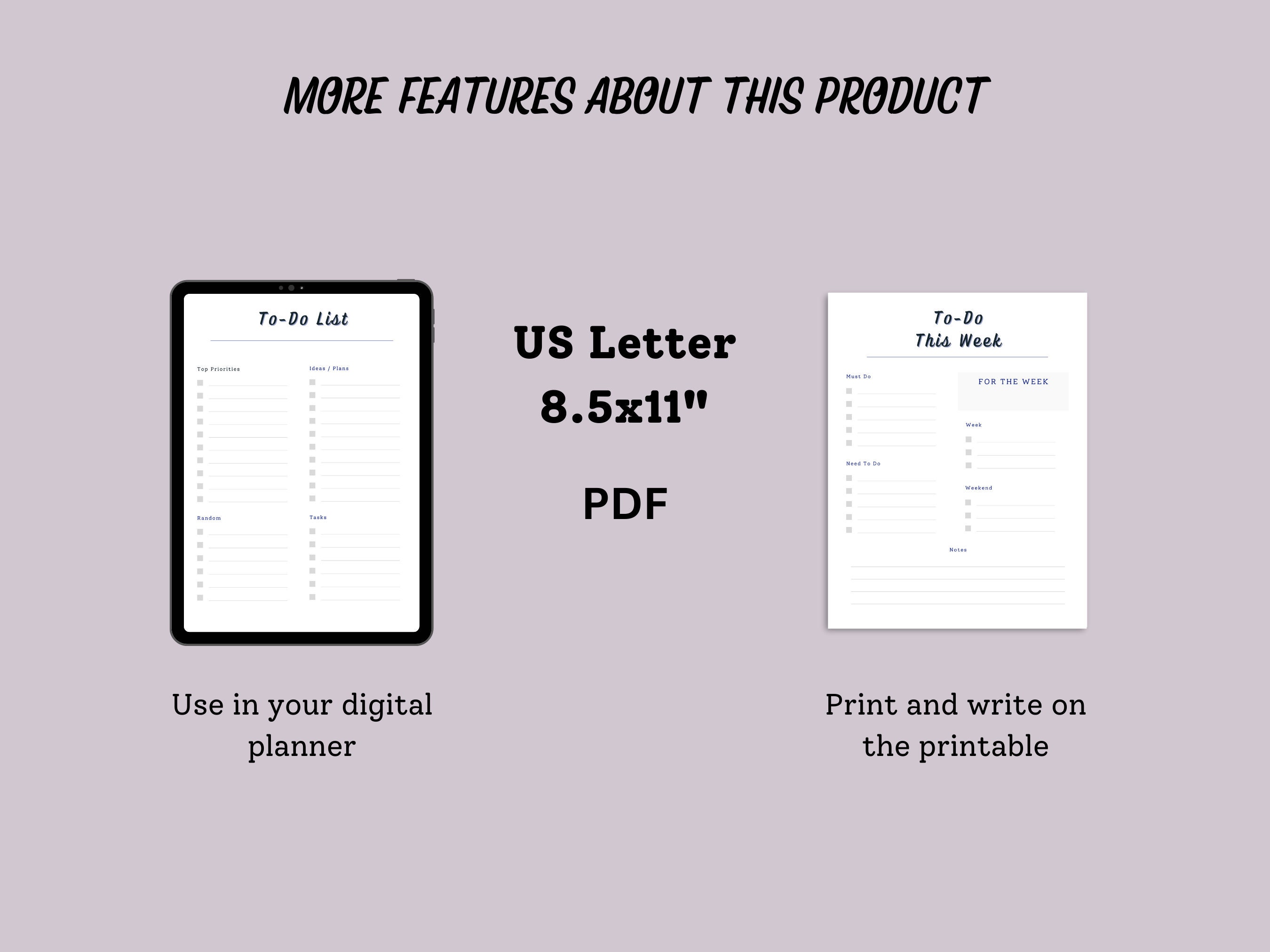 Planner Bundle Printable, Personal Organizer, to Do List, Weekly ...