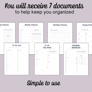 Planner Bundle Printable, Personal Organizer, to Do List, Weekly ...