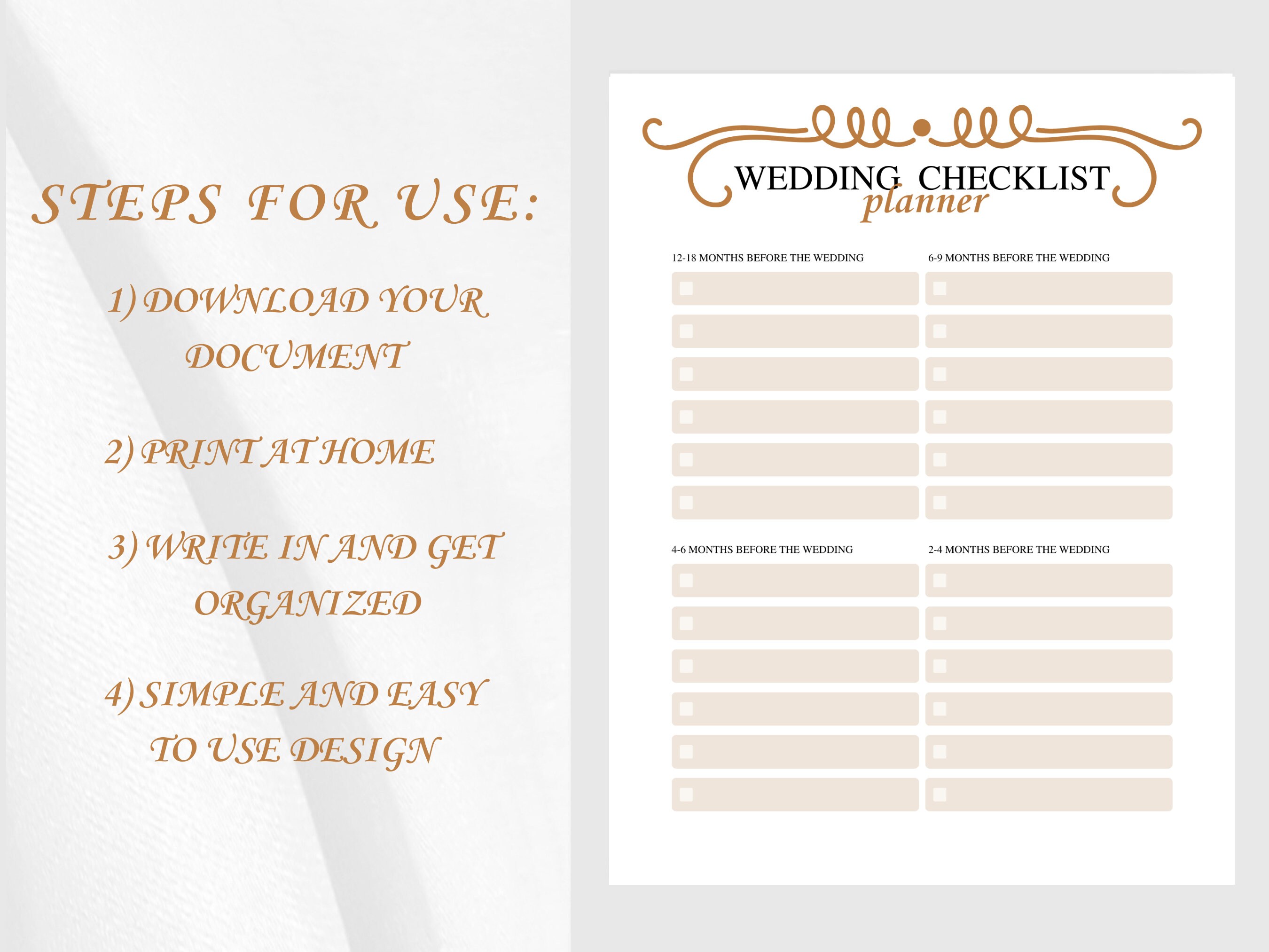 Wedding Planner Printable PDF, Honeymoon Planner, Wedding Day Planner ...