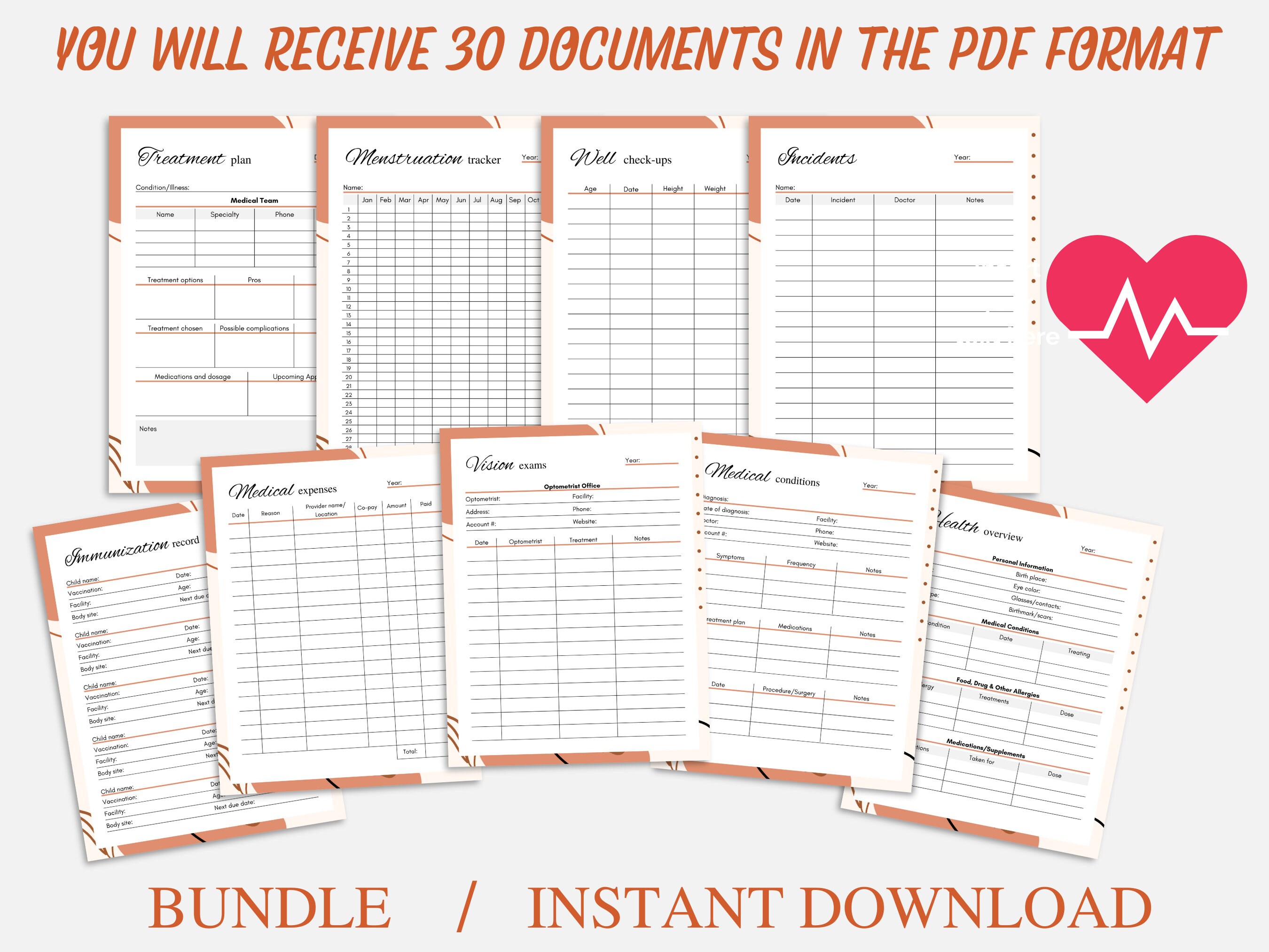 Medical Binder, Medical Planner, Health Binder, Health Planner, Medical ...