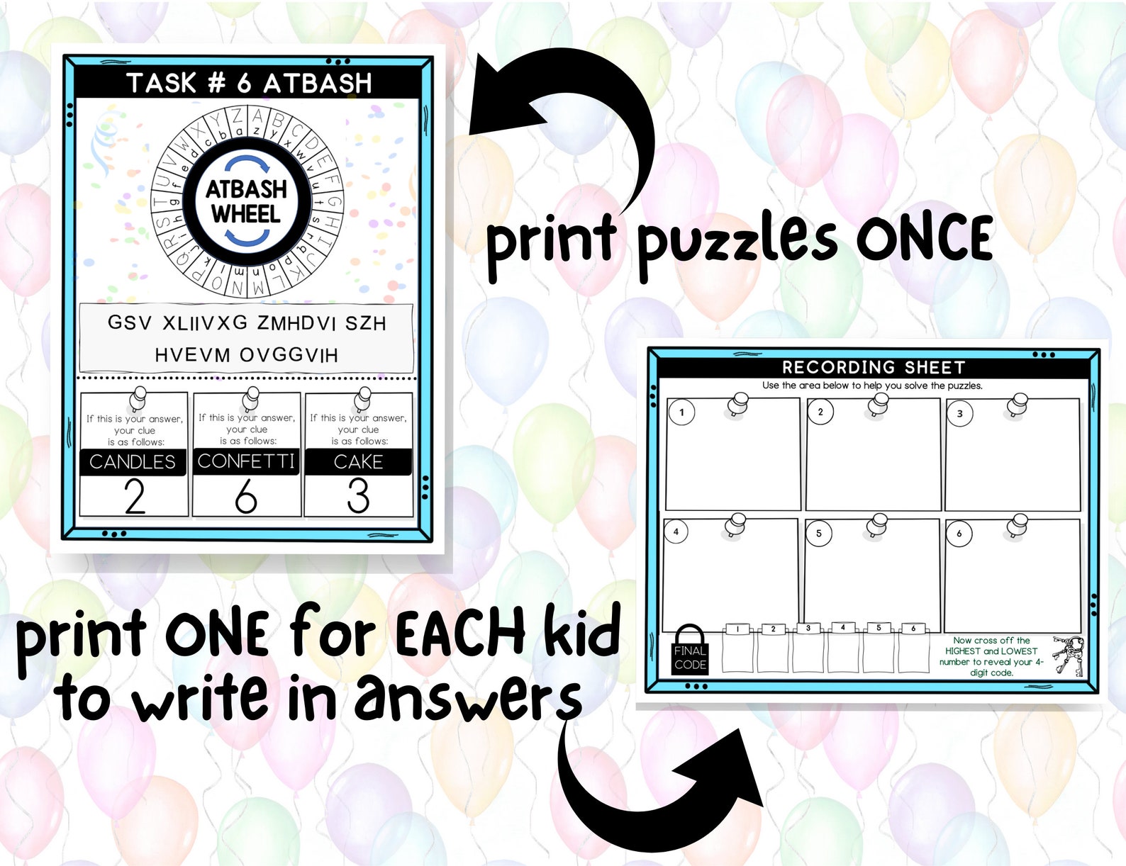 Escape Room for Kids, Printable Party Games, Birthday Bash Escape Room ...