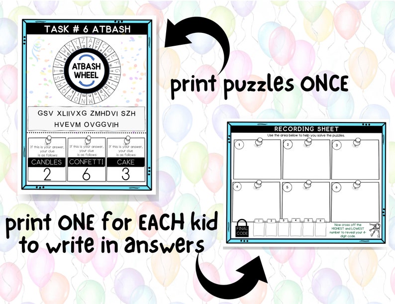 Escape Room for Kids, Printable Party Games, Birthday Bash Escape Room ...
