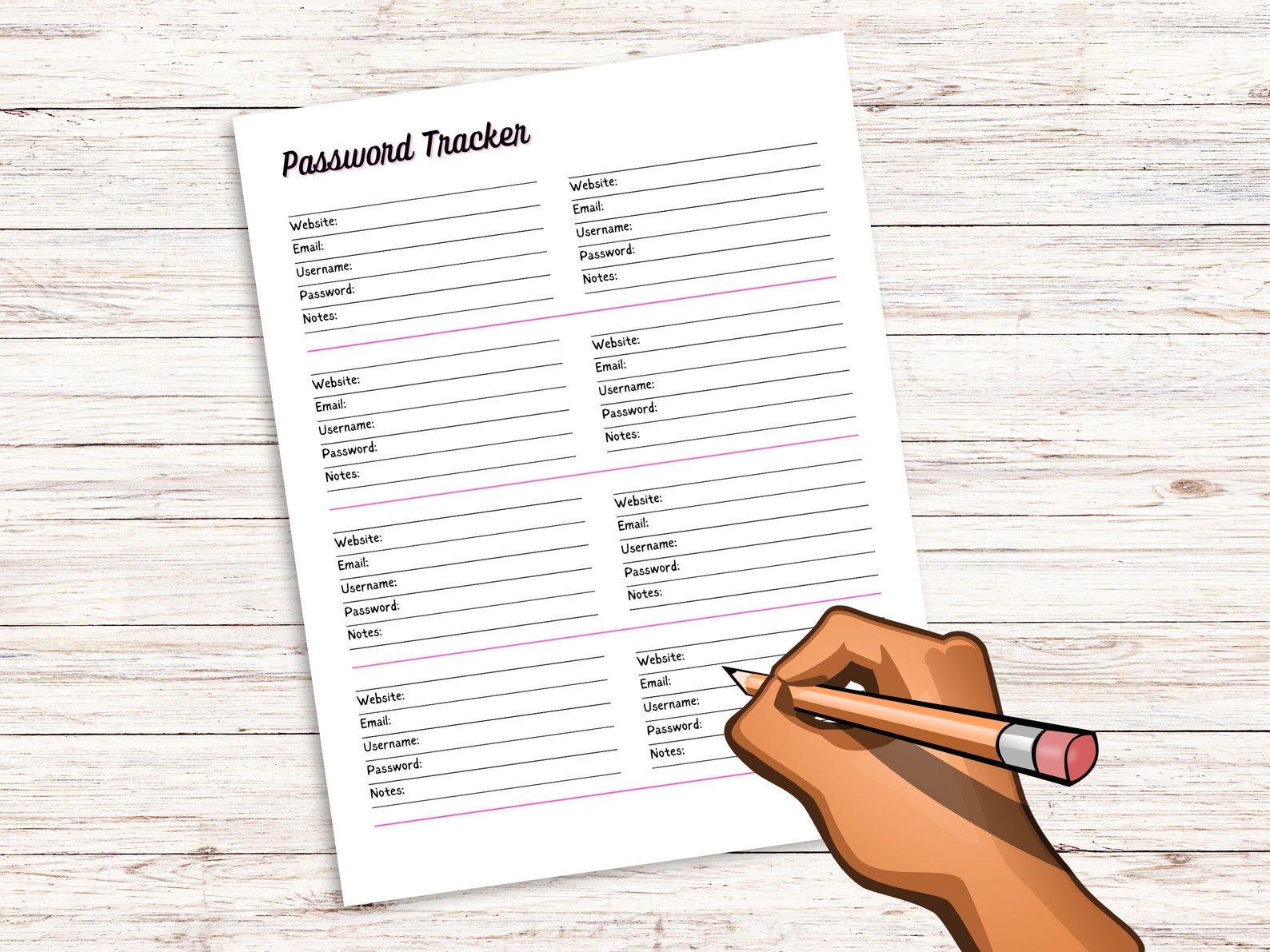 Password Tracker Printable, Password Organizer, Login Credential Keeper ...