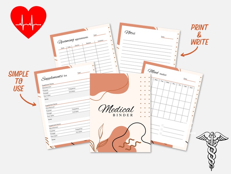 Medical Binder, Medical Planner, Health Binder, Health Planner, Medical ...