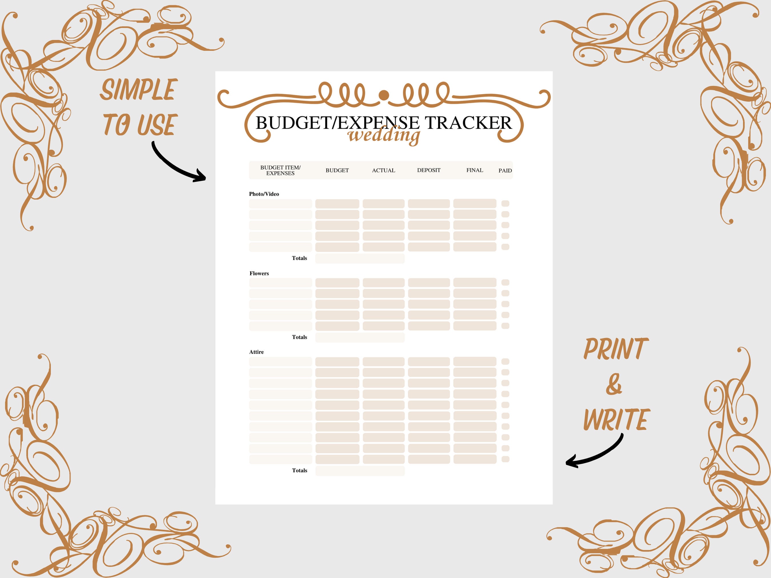 Wedding Planner Printable PDF, Honeymoon Planner, Wedding Day Planner ...