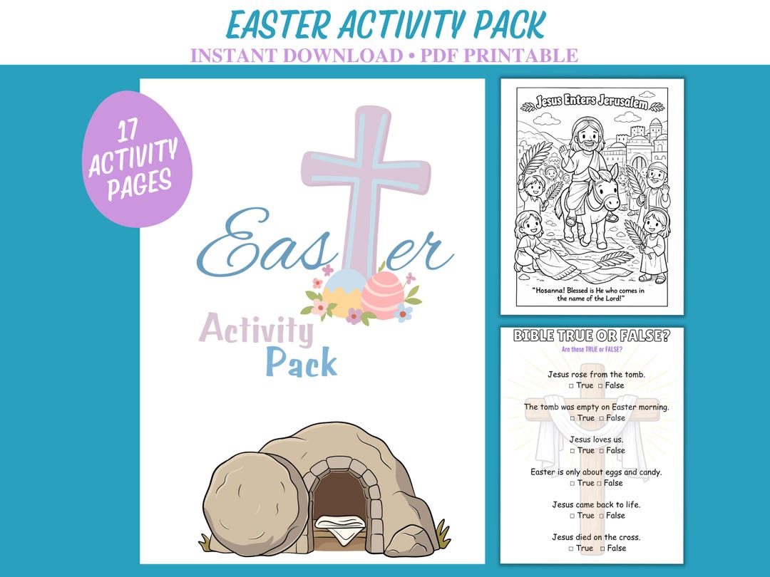 Easter Activity Pack, Printable Games, Coloring Book - Etsy