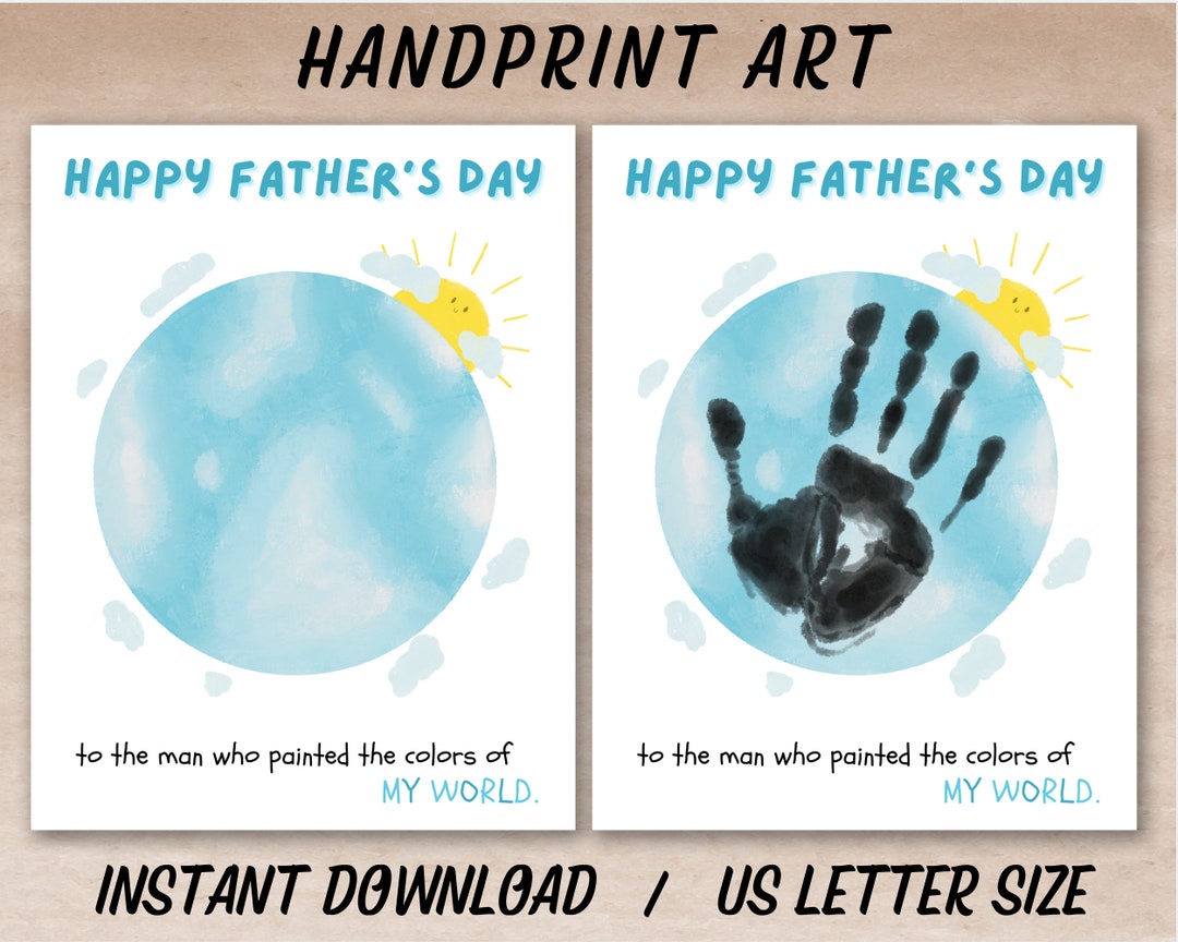 Handprint Art, Father's Day Gift, Father's Day, Kids Handprint, Painted ...