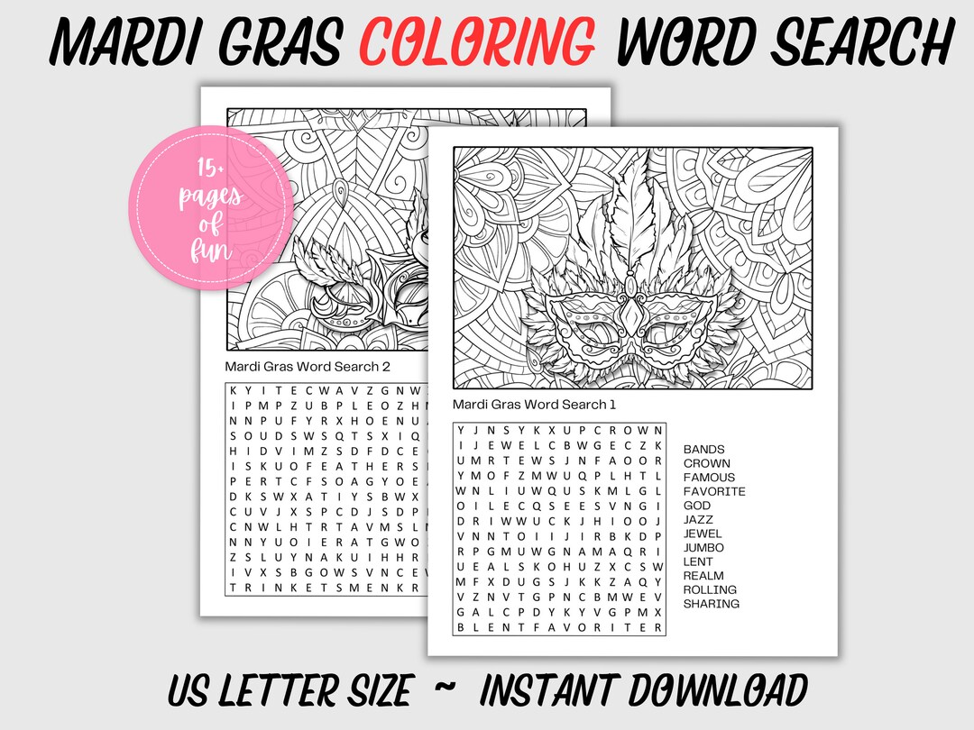 Mardi Gras Word Search, Mardi Gras Coloring Pages, Mardi Gras Games ...