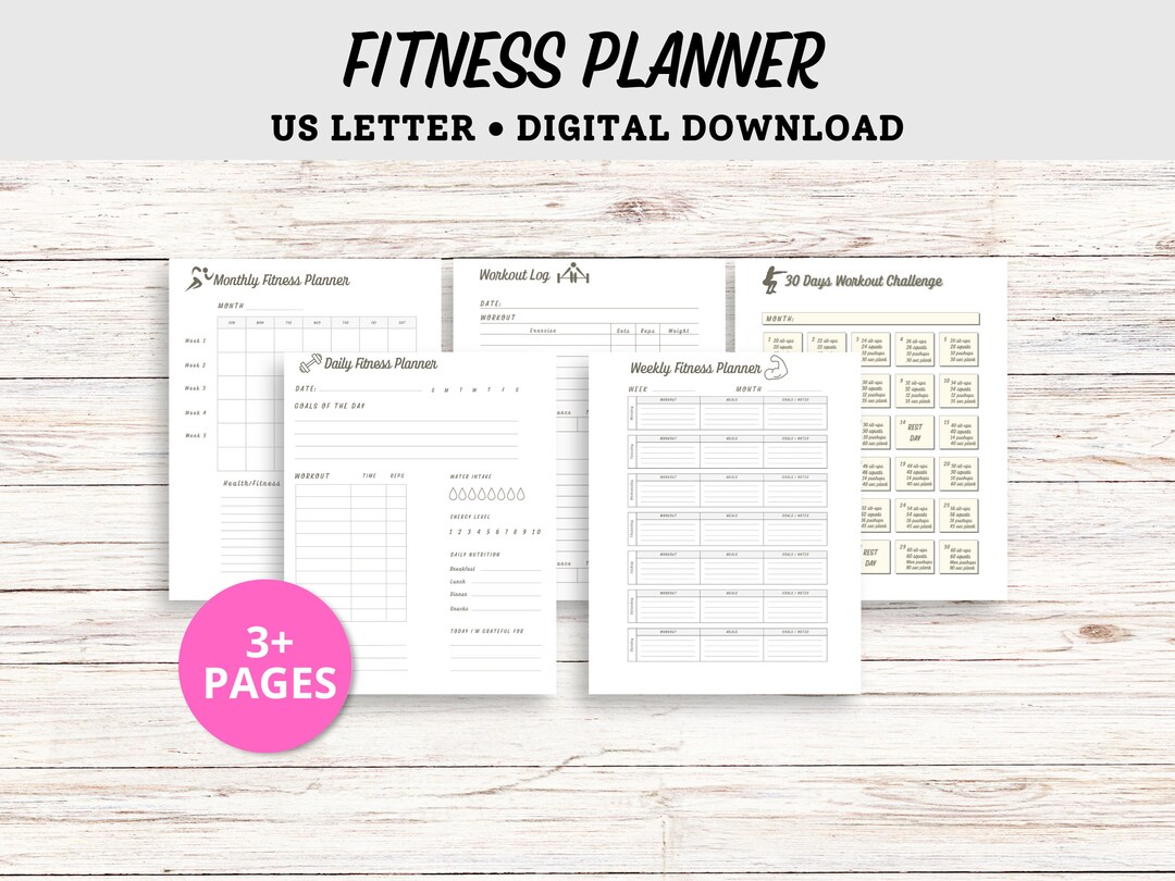 Fitness Planner Printable, Exercise Log, Workout Tracker, Workout ...
