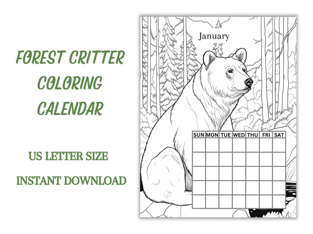 Coloring Calendar, Printable Calendar, Coloring Pages, Undated Calendar ...