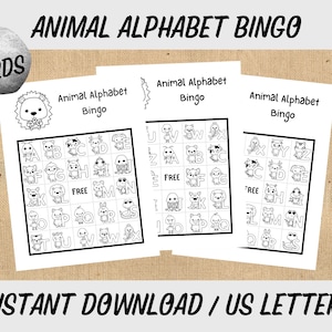 Alphabet Bingo, Animal Bingo, Printable Bingo, Kids Games, Alphabet ...