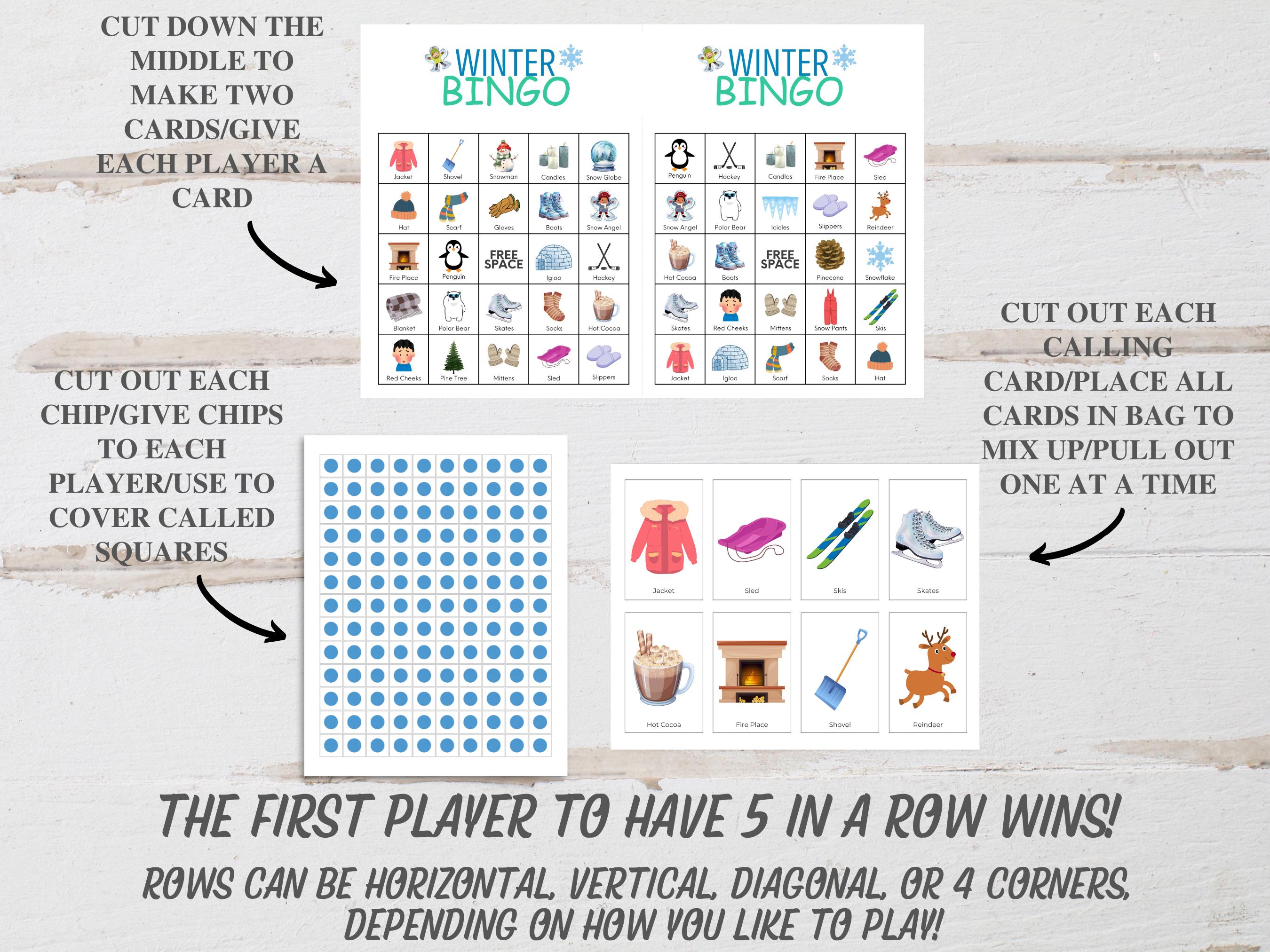 Winter Bingo Game, Bingo Games, Printable Games, Bingo for Kids - Etsy