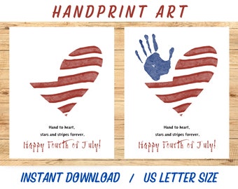 Fourth of July Handprint Craft, Printable Handprint Art, Kids 4th of ...